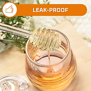 Bruntmor No Drip Honey Dispenser Jars - 9oz Syrup Bottles for Pancakes - Syrup Holder for Home Kitchen - Syrup and Honey Dispensing Container - Honeypot for Maple Syrup