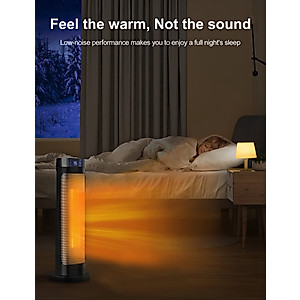 MEPTY Space Heater, 1500W Fast Heating Ceramic Electric Heaters with Remote,Thermostat, Oscillation, 1-12H Timer, Overheating & Tip-Over Protection, Portable Heater for Indoor Use (Black)