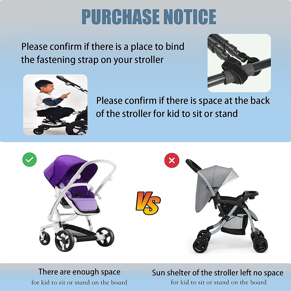 Universal Stroller Board,Stroller Board,Buggy Board,Stroller Attachment for Toddler to Ride,Sit and Stand Stroller,Stroller Standing Board,Stroller Board Attachment for Toddler