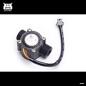 DEVMO 1/2'' Water Flow Hall Sensor Control Switch Fluid Flow Meter Flowmeter Counter 1-30L/min Compatible with Ar-duino