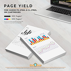 Houseoftoners Remanufactured Canon Pg-275 & 276XL Black Ink Cartridge Replacement, High Yield 275 & 276xl Ink Cartridge for PIXMA TR4720, TR4722, TS3520, TS3522-2 Pack (Black, Color)