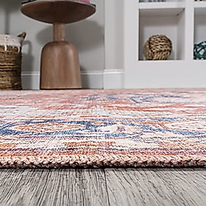 JONATHAN Y WSH109A-3 Maris Ornate Medallion Machine Washable Indoor Bohemian Transitional Area Rug,High Traffic,Kitchen,Living Room,Backyard,Non Shedding,3 X 5,Terracotta/Cream