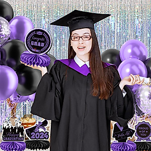 12PCS Graduation Decorations Class of 2024, Congrats Grad Table Centerpieces Graduation Honeycomb Centerpieces Grad Party Centerpieces 2024 Graduation Decorations for Party, Purple