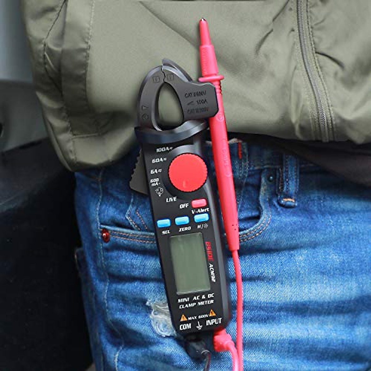 ACM92 Mini Clamp Meter AC DC Current 100 Amp Auto Range Digital Multimeter Frequency Tester Non-Contact Voltage Detection