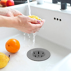 OGGI Silicone Sink Strainer- Great Kitchen Sink Strainer, Sink Drain Strainer, Drain Stopper, Sink Plug, 4.6˝ Diameter Rim, Gray