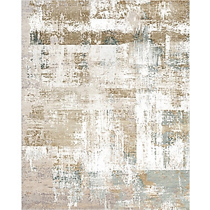 OMERAI Rug 5x7 Area Rug for Bedroom Washable Rug for Living Room Kitchen Dining Room Rugs Non-slip Home Decor Carpet Faux Wool Rug Large Modern Art Ultra Soft Blue Area Rug-High end