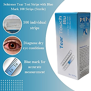 KASHSURG Schirmer Tear Test Strips with Blue Mark 100 Strips (Sterile)