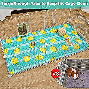 2 Pack Washable Guinea Pig Cage Liner - Reusable Guinea Pig Mat, Waterproof Bedding for Cage, Super Absorbant Pee Pads for Small Animals