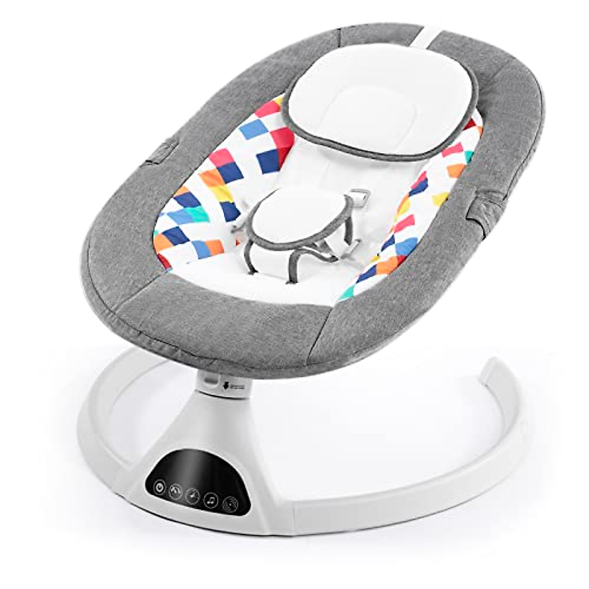 Soobaby Baby Swing for Infants,Electric Bouncer for Babies,Portable Swing for Baby Boy Girl,Remote Control Indoor Baby Rocker with 5 Sway Speeds,Music and Bluetooth
