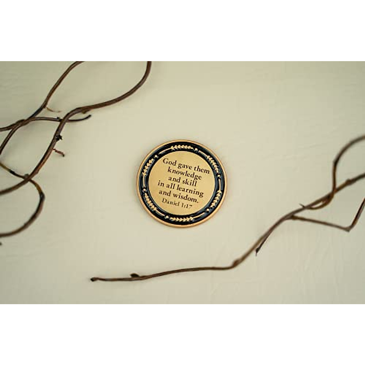 Congratulations Graduate Christian Coin, Religious Graduation Pass Along Token of Rejoicing, for High School, College, and Graduate School, Antique Gold-Color Plated Daniel 1:17 Gift