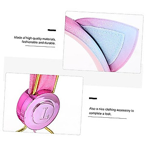 UKCOCO Headphones with mic Noise canceling Headphones Noise Cancelling Headphone Headphones for Computer Headphones for Cat Ear Game Headset Pink Headphones abs with Wheat