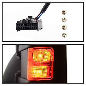 ACANII - Telescoping Manual Non Heat LED Signal Towing Mirror Driver Side For 2008-2016 Ford F250 / F350 Super Duty Left