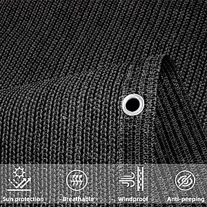 SUNNY GUARD 3'x10' Black Balcony Privacy Screen Fence, Apartments Railing Screen, Heavy Duty Wind Screen for Outdoor,Deck,Backyard,Patio