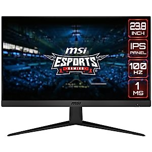 MSI 24” FHD (1920 x 1080) Non-Glare with Super Narrow Bezel 75Hz 1ms 16:9 HDMI/DP AMD Radeon FreeSync IPS Gaming Monitor (OPTIX G2412V),Black