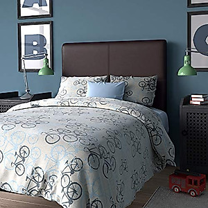 Homepop Home Decor | Upholstered Twin Headboard | Youth Faux Leather Headboard for Twin Bed, Brown