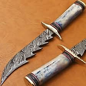 Handmade damasca steel knife blade One Back wood and blade the maska Steel