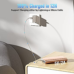 BONAI Portable Charger 20000mAh Power Bank 4 USB Outputs Aluminum Polymer Portable Battery Charger 2.0A Max Input Compatible with iPhone 13 11 XR for Road Trips Camping Picnic - Rose Gold