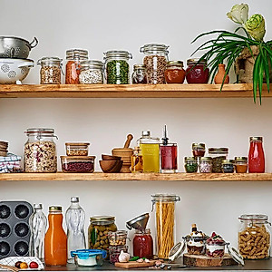 Bormioli Rocco Fido Cylinder Glass Jar with Airtight Gasket Clamp Lid for Canning and Preserving, or Storing Pasta and Dry Foods, 25.25 oz., Set of 6