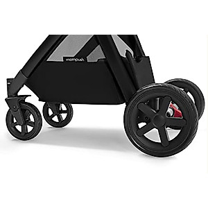 Mompush Ultimate2 Baby Stroller, Premium Convertible Full-Size Bassinet Stroller for Toddler, Newborn Stroller with Reversible Seat, One Hand Recline Pushchair Pram, Car Seat Adapter Included Black