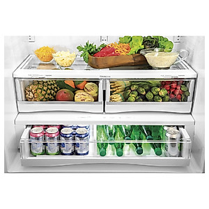 GE PROFILE PYE22KYNFS 36" Counter-Depth Bottom Freezer with French Door Twin Chill Evaporator Quick Space Shelf and LED Lighting in Fingerprint Resistant Stainless Steel