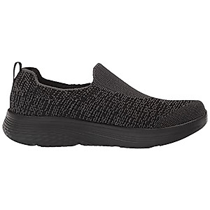 Skechers Women's MAX Cushioning LITE-Knit Slip ON Sneaker, Black/Gray, 6.5