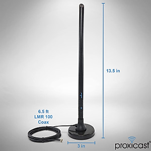 Proxicast 5-8 dBi 4G/5G External Magnetic High Gain Cell Antenna Compatible with AT&T Nighthawk M6 / MR6110 & MR6500, M5 / MR5200, M1 / MR1100, Verizon 8800L & Any Hotspot with TS9 connectors