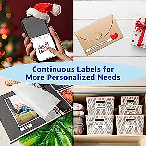 NUSIGN Label Maker Machine with Tape, Portable Bluetooth Label Printer, Wireless & Rechargeable Sticker Mini Label Makers with Multiple Templates Font Icon, White