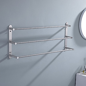 KES Bath Towel Bar 30 Inch 3-Tier Bathroom Towel Rack Wall Mount SUS304 Stainless Steel Brushed Finish, BTH202S75-2