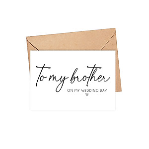 Emily gift To My Brother On My Wedding Day Card - For Sibling Gifts - Thank You Cards For Bridal Party - From Bride Groom