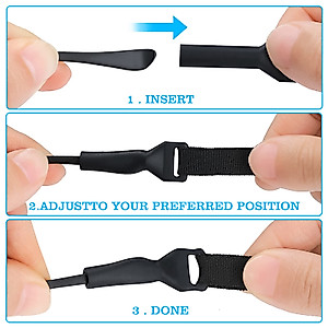 NETTEMPT Glasses Straps, Adjustable Eyewear Retainer - No Tail Sunglasses Strap For Men's Glasses Straps (2pcs 13inch)