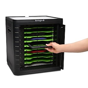 Kensington - K67862AM Charge and Sync Cabinet for 7-Inch to 10-Inch Tablets, iPad Air, iPad 4/3/2 and Galaxy Tab 3 (K67862AM) Black