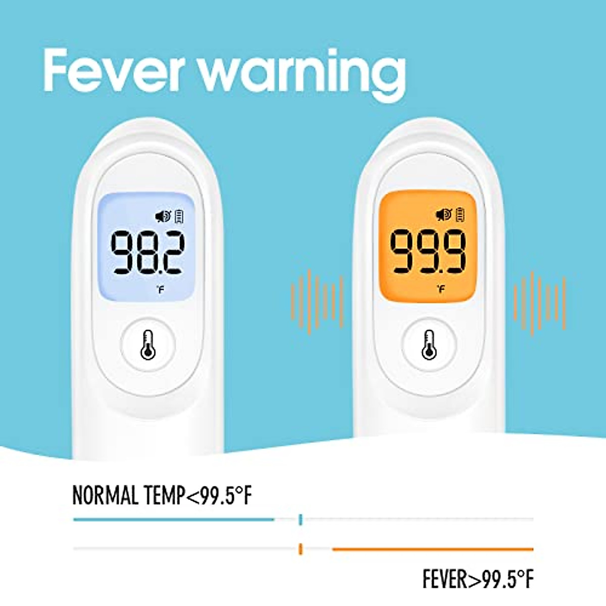 yuwell Infrared Thermometer for Adults and Kids, Forehead Non Contact Baby Thermometer with Instant Accurate Reading, Fever Alarm and Gentle Vibration Alert with Storage Case