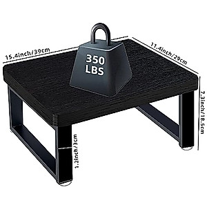 OUTBROS Step Stool for Adults, 7.3'' Tall Bedside Steping Stool Hold Up to 350 lb, One Step Foot Stool for Kitchen, Bedroom, Living Room, Bathroom, Black