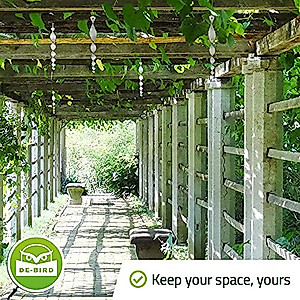 De-Bird Bundle Includes: Bird Scare Rods 12 Pk & Reflective Scare Tape 125ft roll - Keep Away Pigeon & Woodpeckers from Your Garden