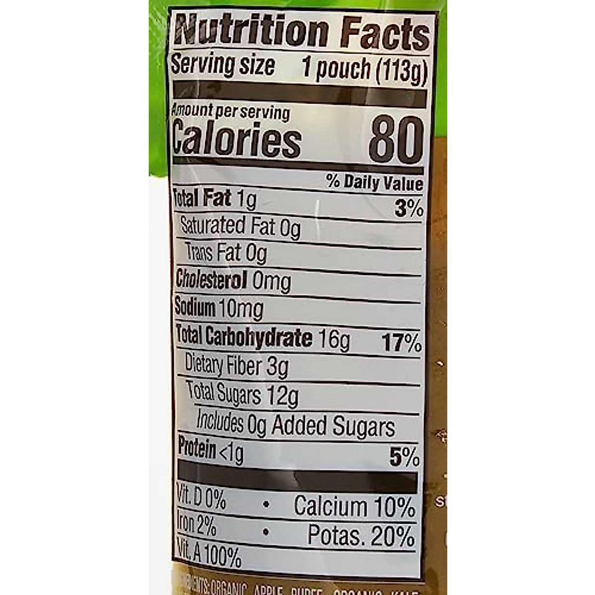 Happy Baby Apple Kale Avocado, 4 Oz Pouch