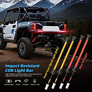 Roykaw UTV ATV Street Legal Kit with Turn Signal Rocker and Hazard Switch, 110dB Horn, Compatible with Polaris, Pioneer, Talon, Can-Am, Kawasaki, Arctic Cat, Upgrade COB illuminant - Even and Natural