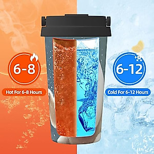 GTKSYNVE Reusable Coffee Mug with Lid and Handle, Funny Polar Bear Playing Snowball Tumbler for Hot & Cold Drinks 16oz Stainless Steel Insulated Coffee Tumblers Double Wall Vacuum Thermal Cup