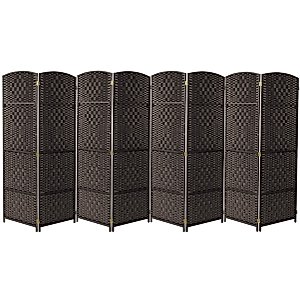 Sorbus 8 Panel Room Divider 6 ft. Tall - Privacy Screen, Extra Wide Double Hinged Panels, Diamond Double-Weaved, Partition Room Dividers and Folding Privacy Screens, Wall Divider for Room Separation