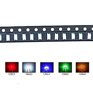 Cermant(5 Colors x 20 pcs = 100 pcs)1206 SMD LED Diode Lights Kit(Mini Chip 0.12 x 0.06 inch) Super Bright Lighting Bulb Lamps,Electronics Components Light,Emitting Diodes