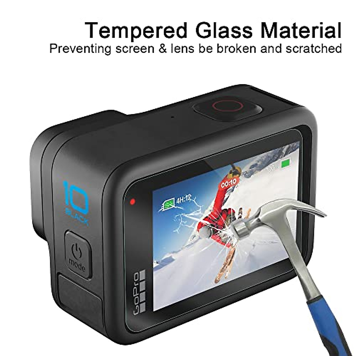 Taisioner Screen Protector for GoPro HERO 11 HERO 10 Black HERO 9 Black Fit Media Mod Ultra Tempered Glass Protective Foils with Lens Cover Accessories Kit