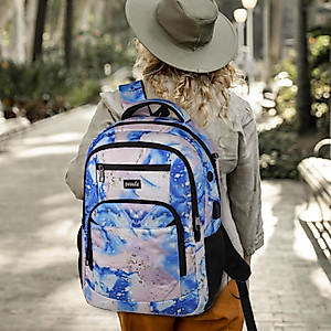 Paude Backpack for Teens,School Backpack Bookbag with USB for High School Work Office Business