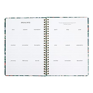 Letts Spring Valley Academic Weekly/Monthly Planner, 18 Months, July 2023 to December 2024, Week-to-View, Wiro Binding, Multilingual, A5 Size, 8.25" x 5.875", Green (C031798-24)