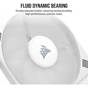 Corsair AF120 Slim, 120mm PWM Fluid Dynamic Bearing Fan (Thin Profile for Small-Form-Factor Cases, Low-Noise, Up to 2000 RPM, Zero RPM Mode Support, Universal 120x15mm Sizing) Single Pack, White