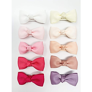 Baby Wisp 20 pc Grosgrain Ribbon Mini Baby Bows Alligator Hair Clips Baby Girl Hair Accessories Shower Gift for Infant Toddler Children Kids Pigtails Ideal Baby