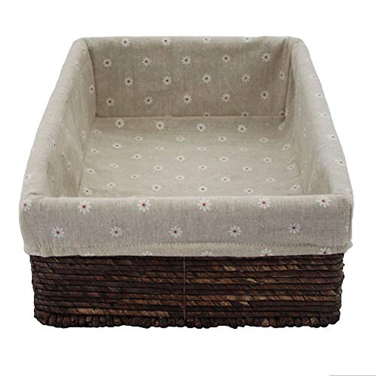 Storage Basket, Natural Corn Husk Rectangular Bins, Arts and Crafts. (Brown, Large)