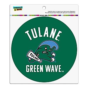 Tulane University Green Wave Automotive Car Refrigerator Locker Vinyl Circle Magnet