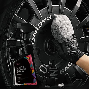 SGCB Microfiber Car Wax Applicator Mitt - Pro Scratch Free Auto Detailing Microfiber Wax Foam Applicator Pad With Finger Pocket High Dense Sponge Fingertips Glove, Durable Microfiber Foam Mitt (2 Pcs)