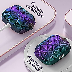 CAGOS Case, Luxury Diamond Shape Protective Cover with Beads Keychain for Airpods Pro 2 Case 2022 and iPod Pro Case 2019 Women, Multicolored