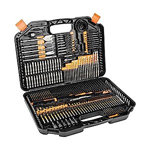 EnerTwist Drill Bit Set, 246-Pieces Drill Bits and Driver Set for Wood Metal Cement Drilling and Screw Driving, Full Combo Kit Assorted in Plastic Carrying Case, ET-DBA-246