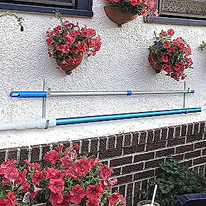 Oeey 4pcs Pool Pole Hanger, Wall Mount Pool Rod Hanger, Aluminium Pool Hooks Ideal for Telescopic Poles, Skimmers, Leaf Rakes, Garden Tools and Swimming Pool Accessories